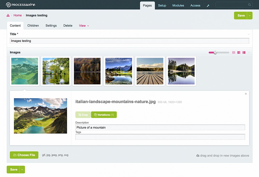 Uploading and rendering images